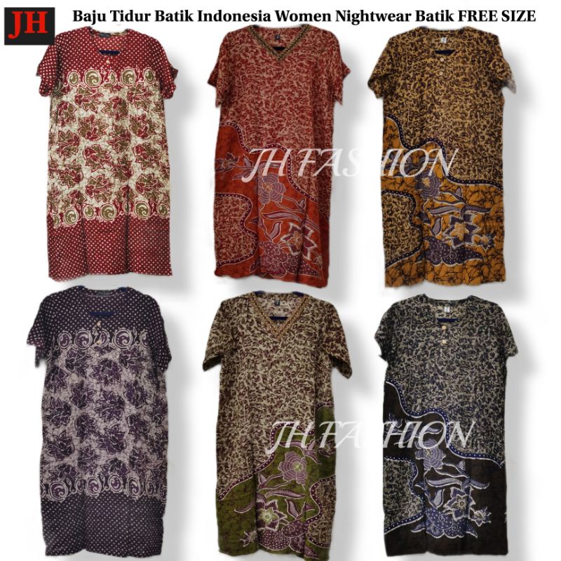 💥Ready Stock💥Baju Tidur Batik Indonesia / Women Nightwear Batik FREE ...