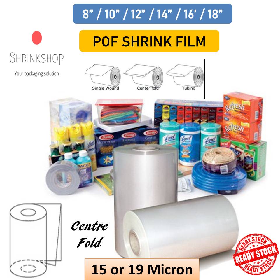 POF Shrink Film 8" / 10" / 12" / 14" / 16" / 17" /18" x 1332 / 1067 x ...