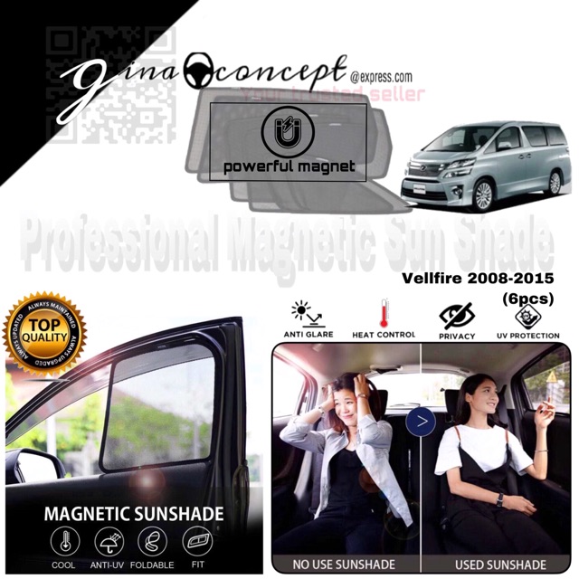 Toyota Alphard/Vellfire 2008-2015 Magnetic Sun Shade (6pcs) | Shopee ...
