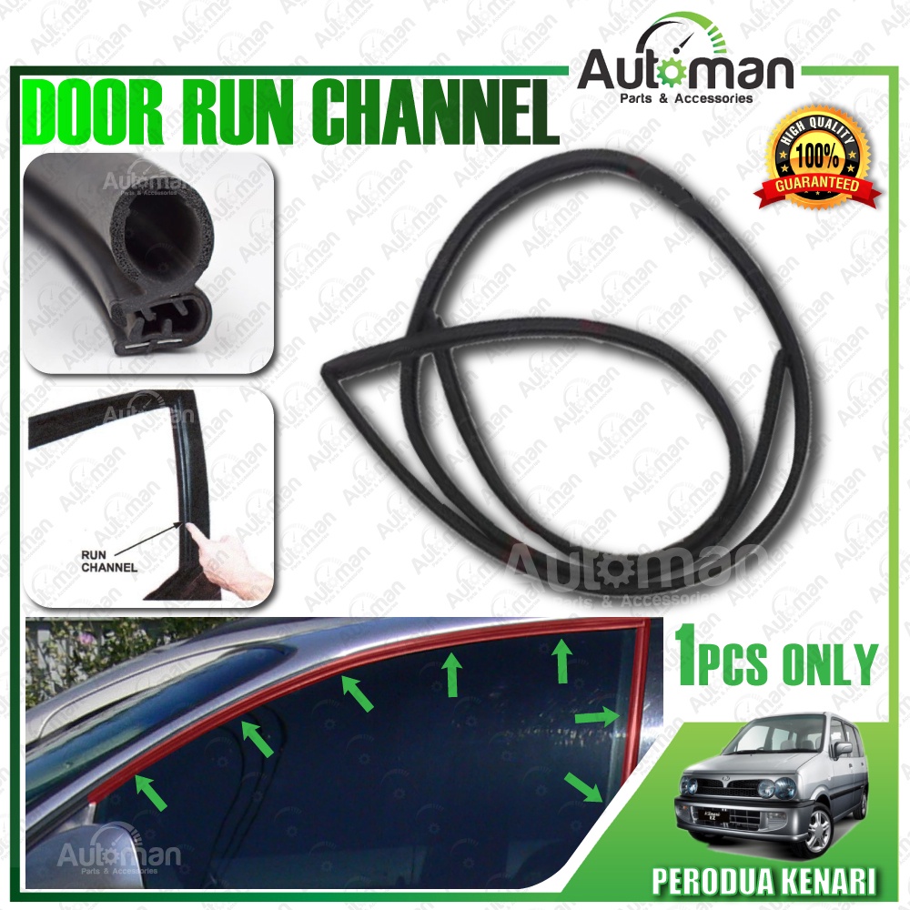 Perodua Kenari Door Run Channel Getah Cermin Pintu Black Door Glass ...