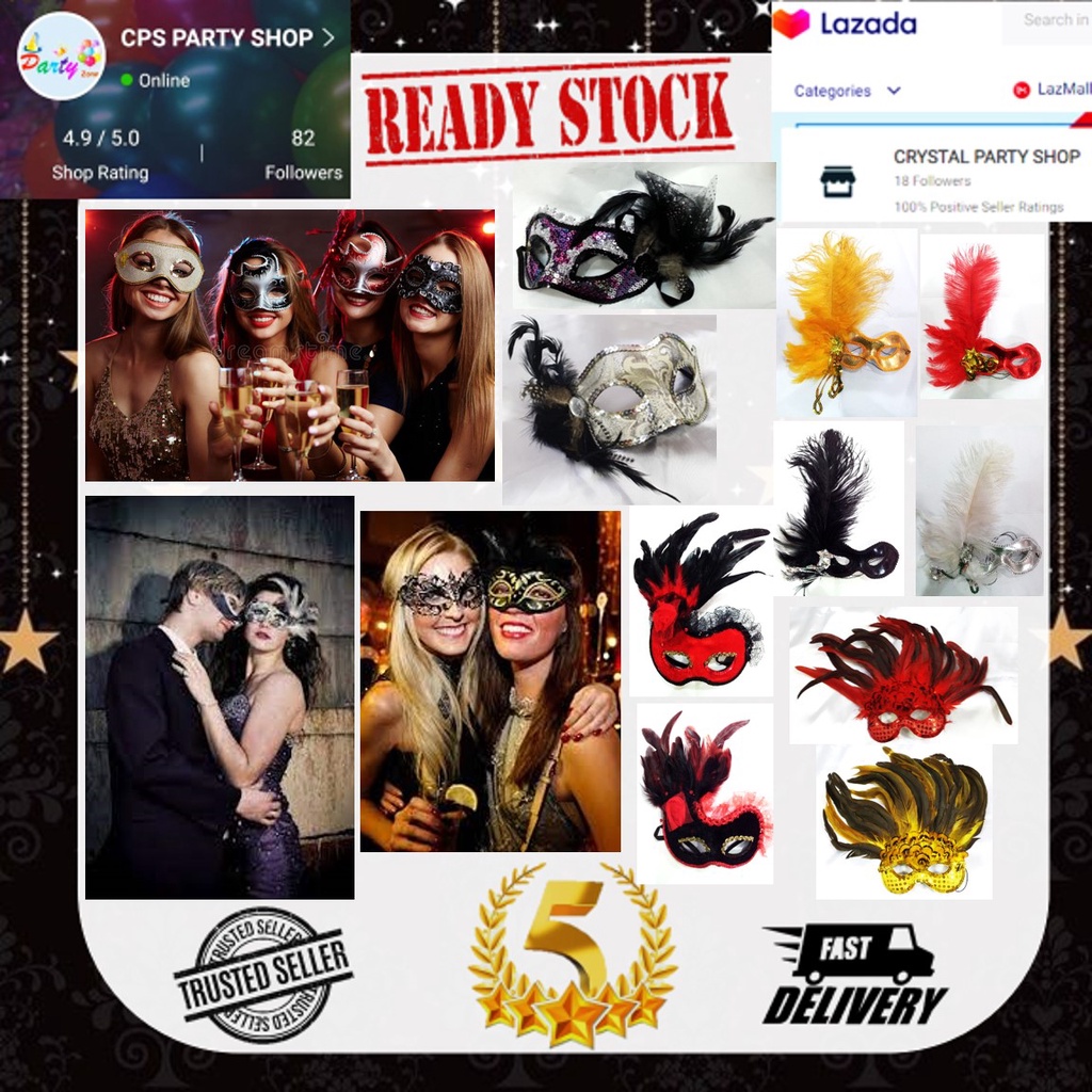 Masquerade Mask - Feather Mask - Prom Night Mask - Elegant Stylish ...