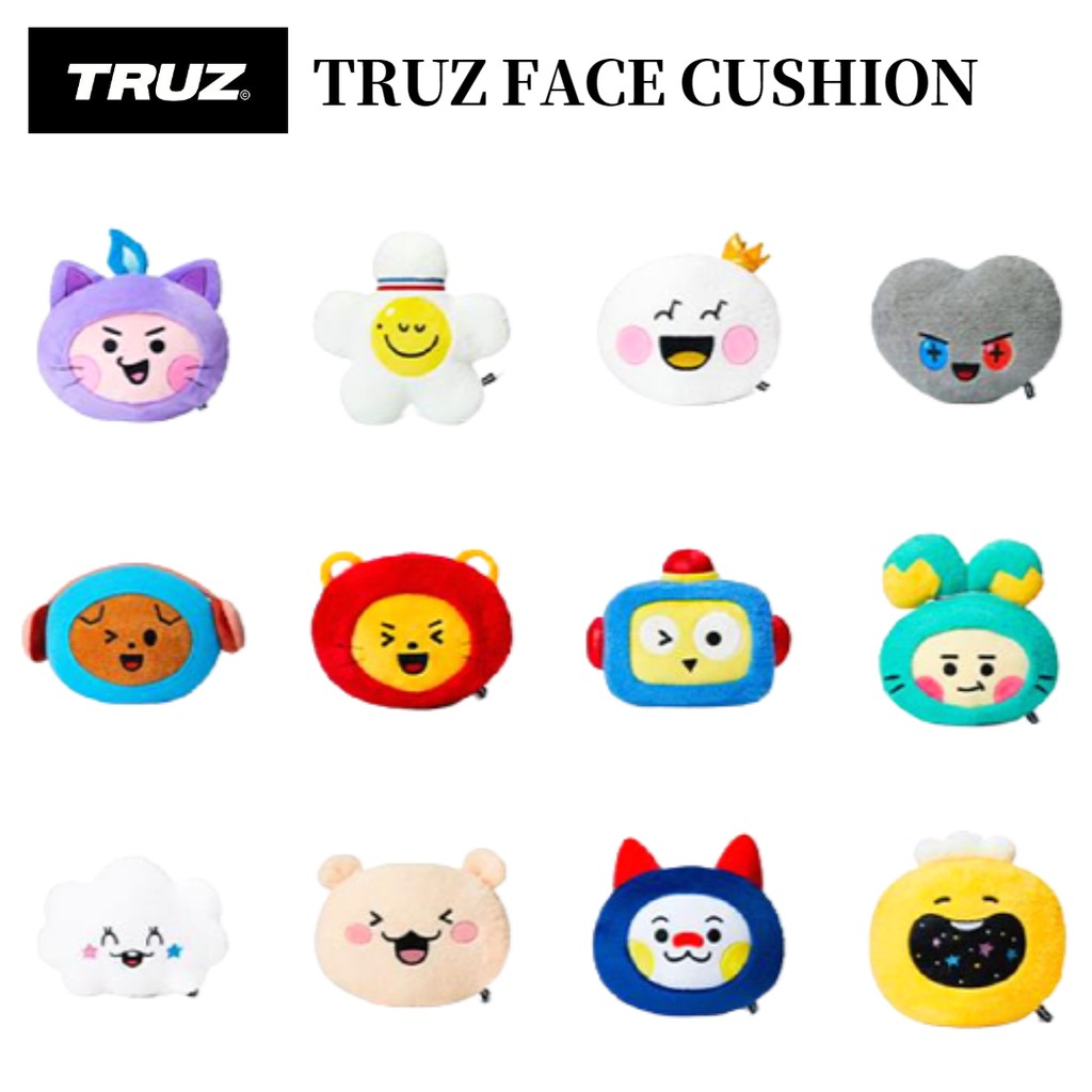 TRUZ Face Cushion plushed doll Linefriends / CHILLI ROMY YOCHI BONBON LAWOO HIKUN RURU SOM ...