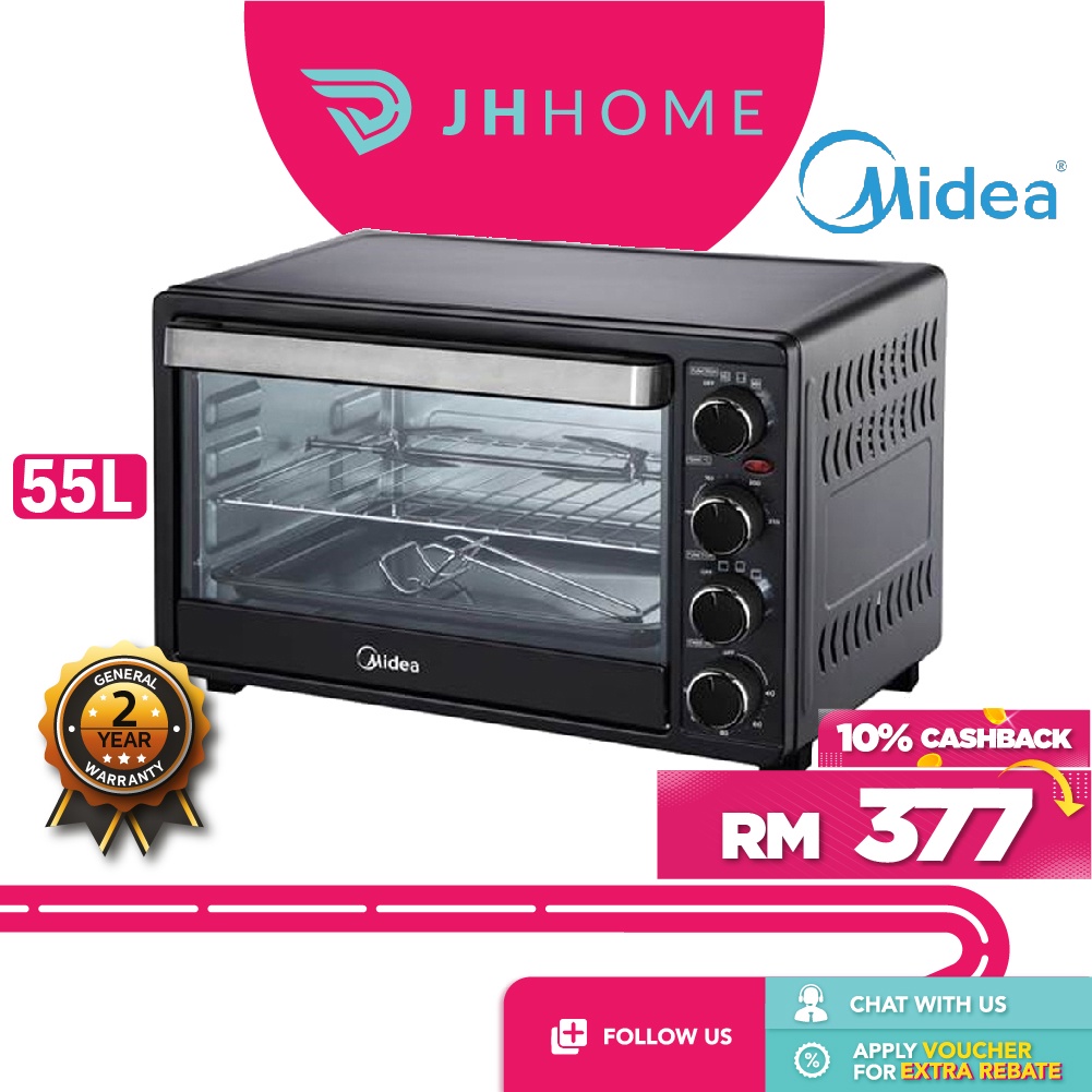 Midea 55L Electric Oven Toaster MEO-55RCL-BK | Shopee Malaysia