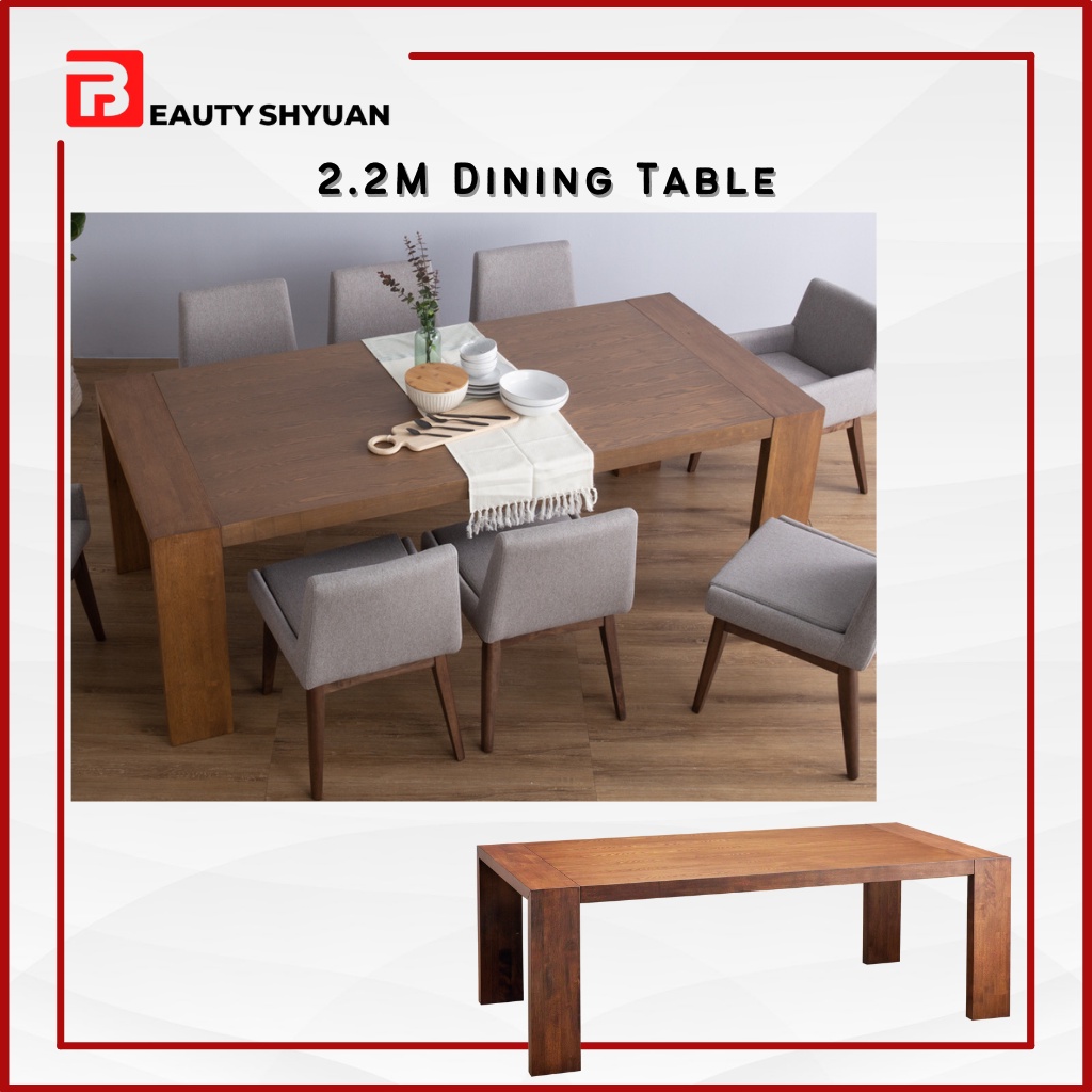 CLARKSON 2.2M 8 Seater Dining Table 6 Seater Dining Table Meja Makan 8 ...