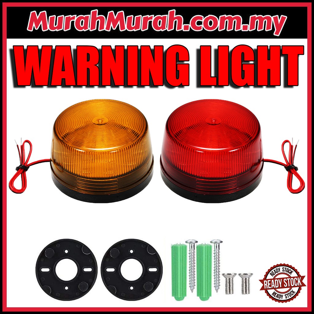 12V Warning Light Red / Yellow Car Security Alarm Light Strobe Safety ...