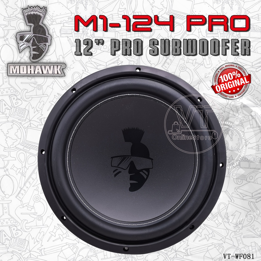 MOHAWK 12" M1-457PRO Car Single Voice Coil 4Ohm Single Magnet Subwoofer ...
