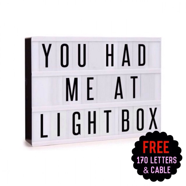 A4 Cinematic Letter Lightbox (Free 170 letters and USB Cable) | Shopee ...