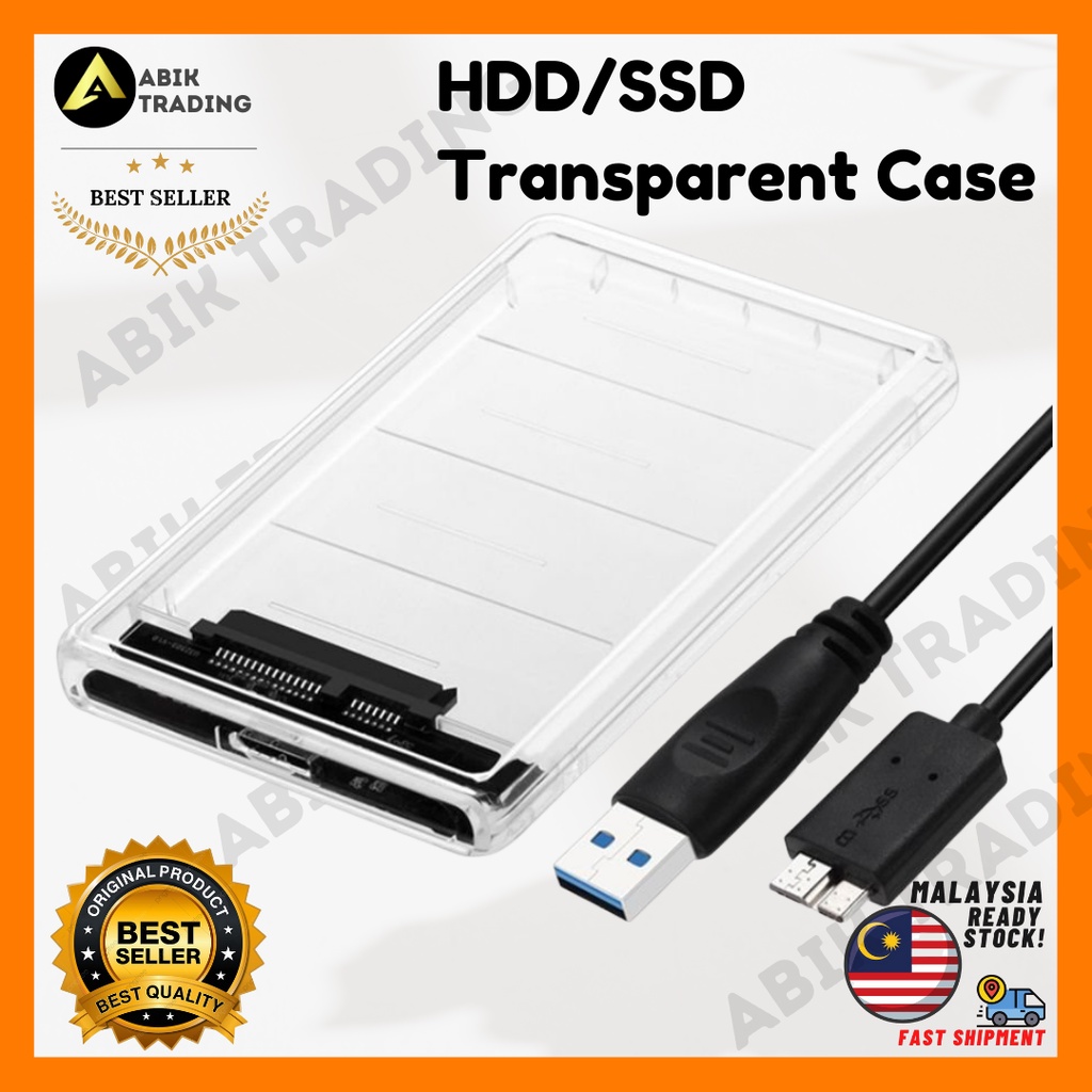 Transparent SATA 2.5-inch USB 3.0 SATA HDD Box HDD Hard Disk Drive ...