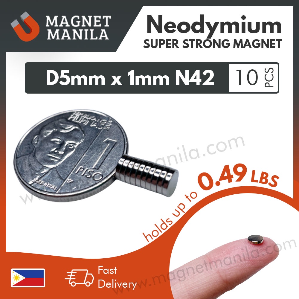 Magnet Manila D5mm X 1mm Neodymium N42 Super Strong Earth Ndfeb ...