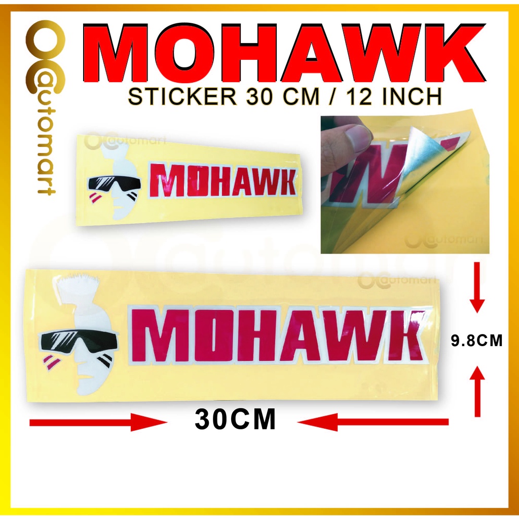 Mohawk Sticker 30 cm / 12 inch for windscreen or rear windscreen ...
