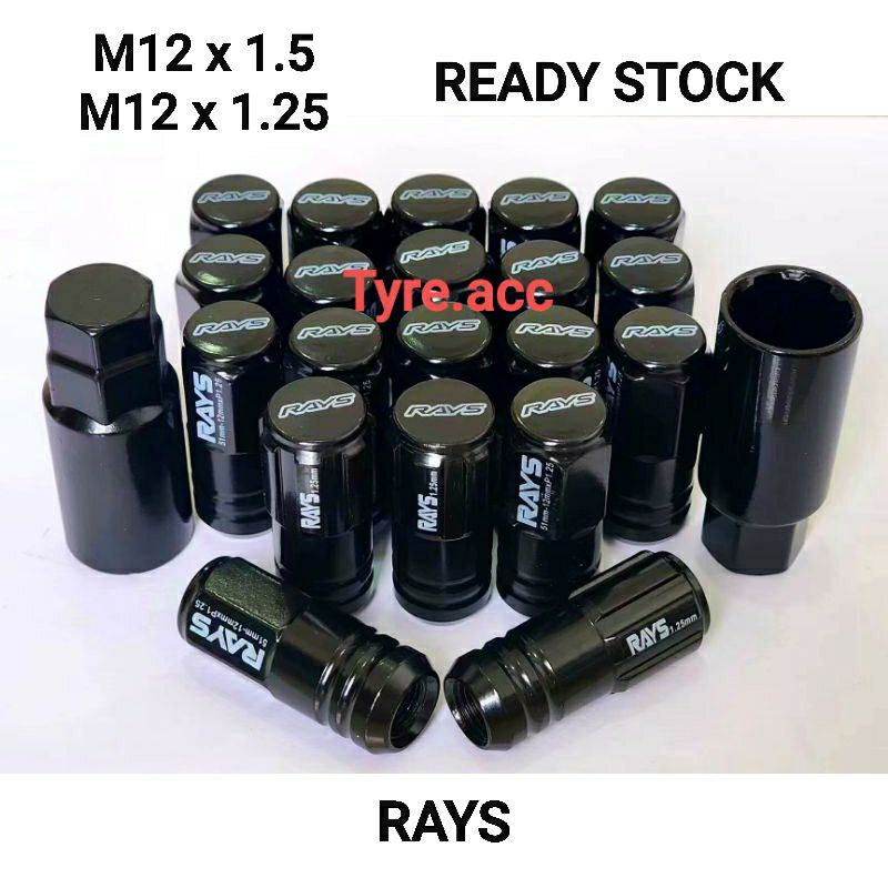RAYS Racing Nut & Lock (Tayar Nut Panjang) Wheel Nut Sport Rim (Nut ...