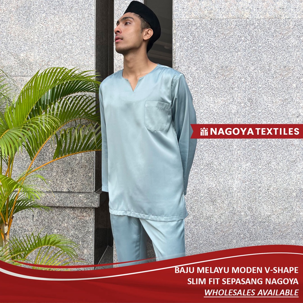 PROMOTION HARI RAYA BAJU MELAYU MODEN V SHAPE SLIM FIT SEPASANG (VSP ...