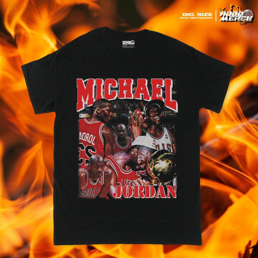 (Big SIZE) NBA MICHAEL JORDAN VINTAGE T-Shirt - NBA CHAMP / OVERSIZE ...