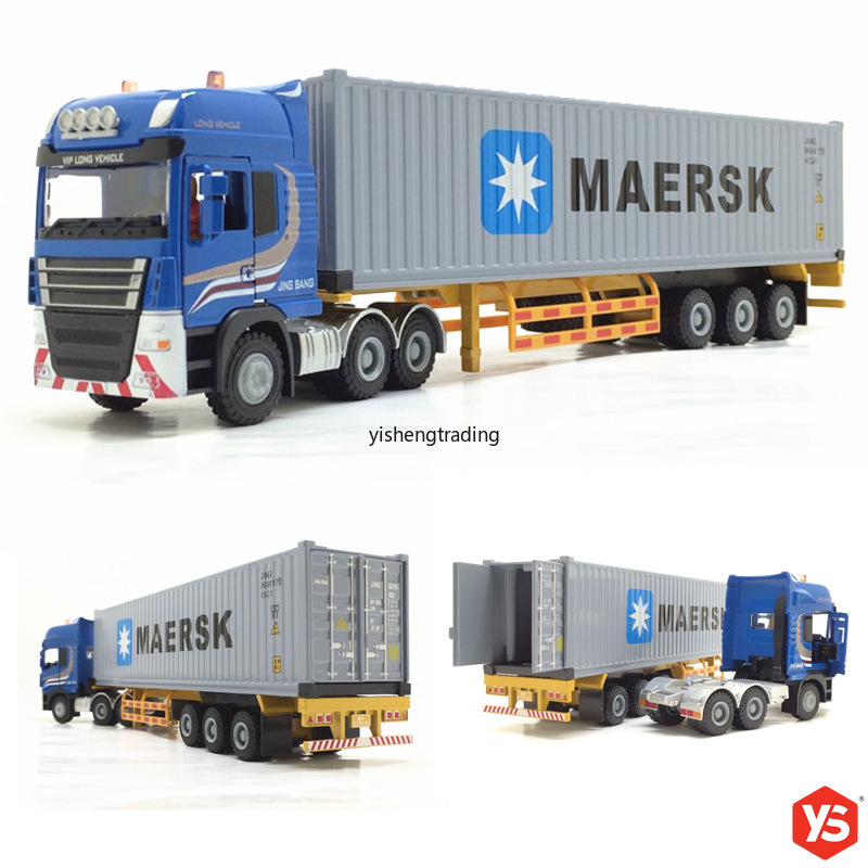 1:50 scale miniature diecast car container truck maersk, msc, kline ...