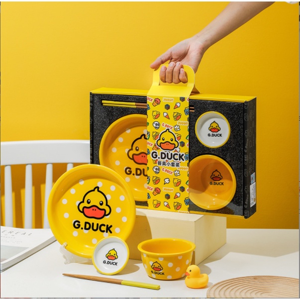 YL - G.Duck Creative Cute Cartoon Ceramic Tableware Gift Set Rice Bowl ...