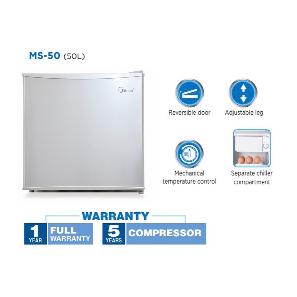 Midea MS-50 Mini Bar Fridge/Peti Sejuk (50L) | Shopee Malaysia