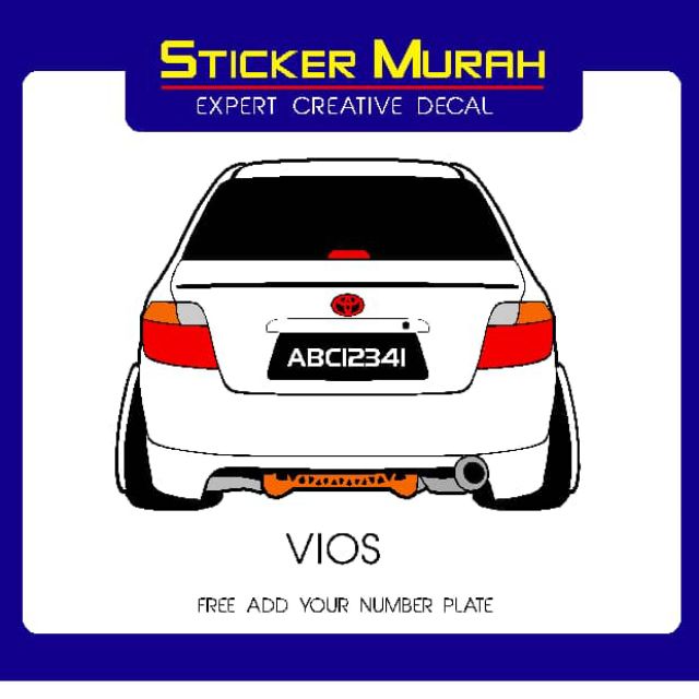 STIKER KERETA. Stiker Kereta Toyota Vios belakang | Shopee Malaysia