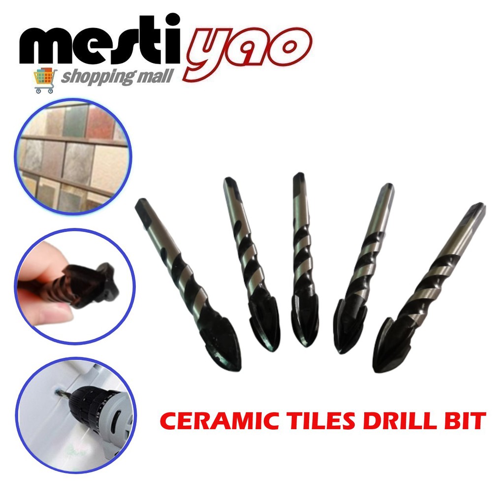 LT Concrete Cement Ceramic Tile 4 Flute Drill Bit 5.5mm / 6mm / 8mm ...