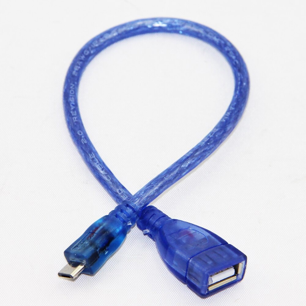 Transparent Blue 0.3M Micro USB OTG Cable Male to USB 2.0 Female Data ...