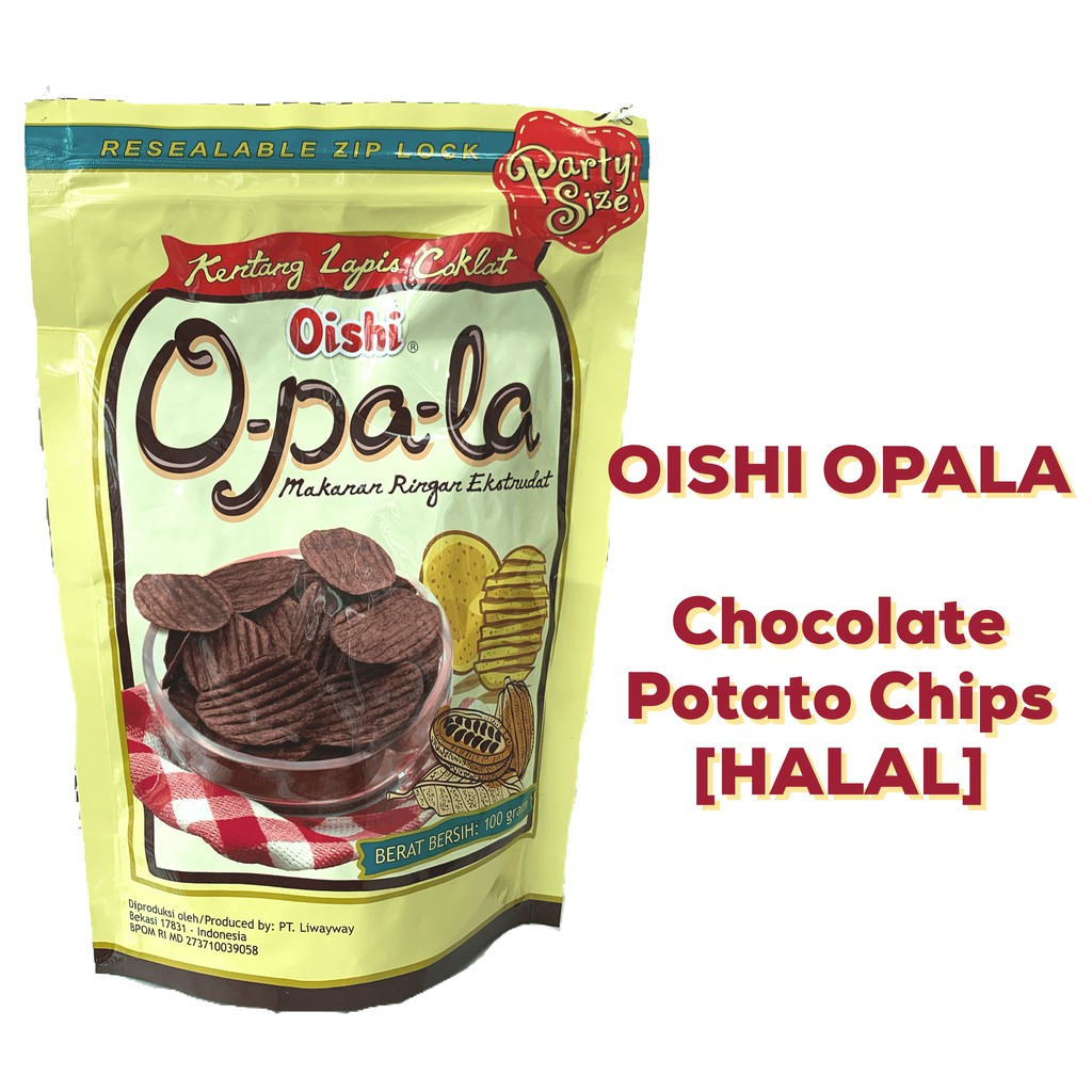 [HALAL] Oishi Opala O-pa-la Chocolate Potato Chips Snacks Keropok ...