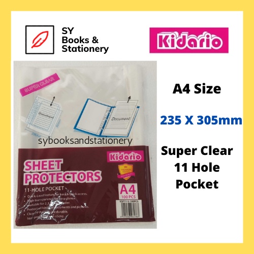 KIDARIO A4 Sheet Protector 0.5mm (100pcs/ pkt) | Shopee Malaysia