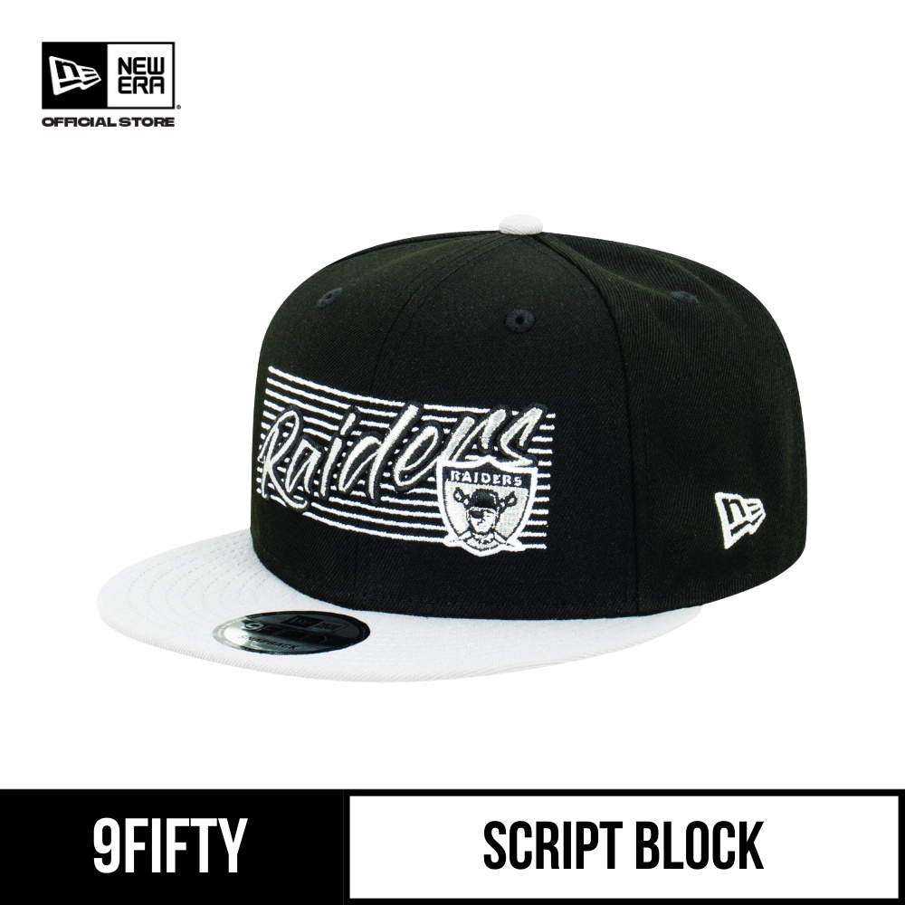New Era 9FIFTY Las Vegas Raiders Script Block Black Snapback Cap ...