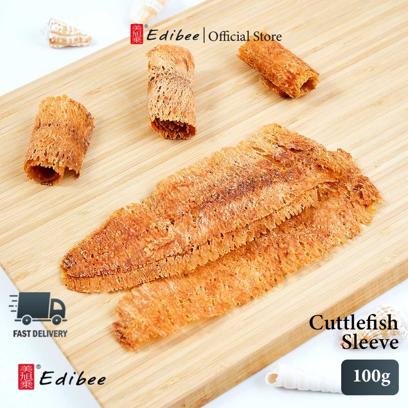 Edibee Signature Cuttlefish Sleeve Snack (100G) Dried Squid 鱿鱼片 魷魚絲 ...