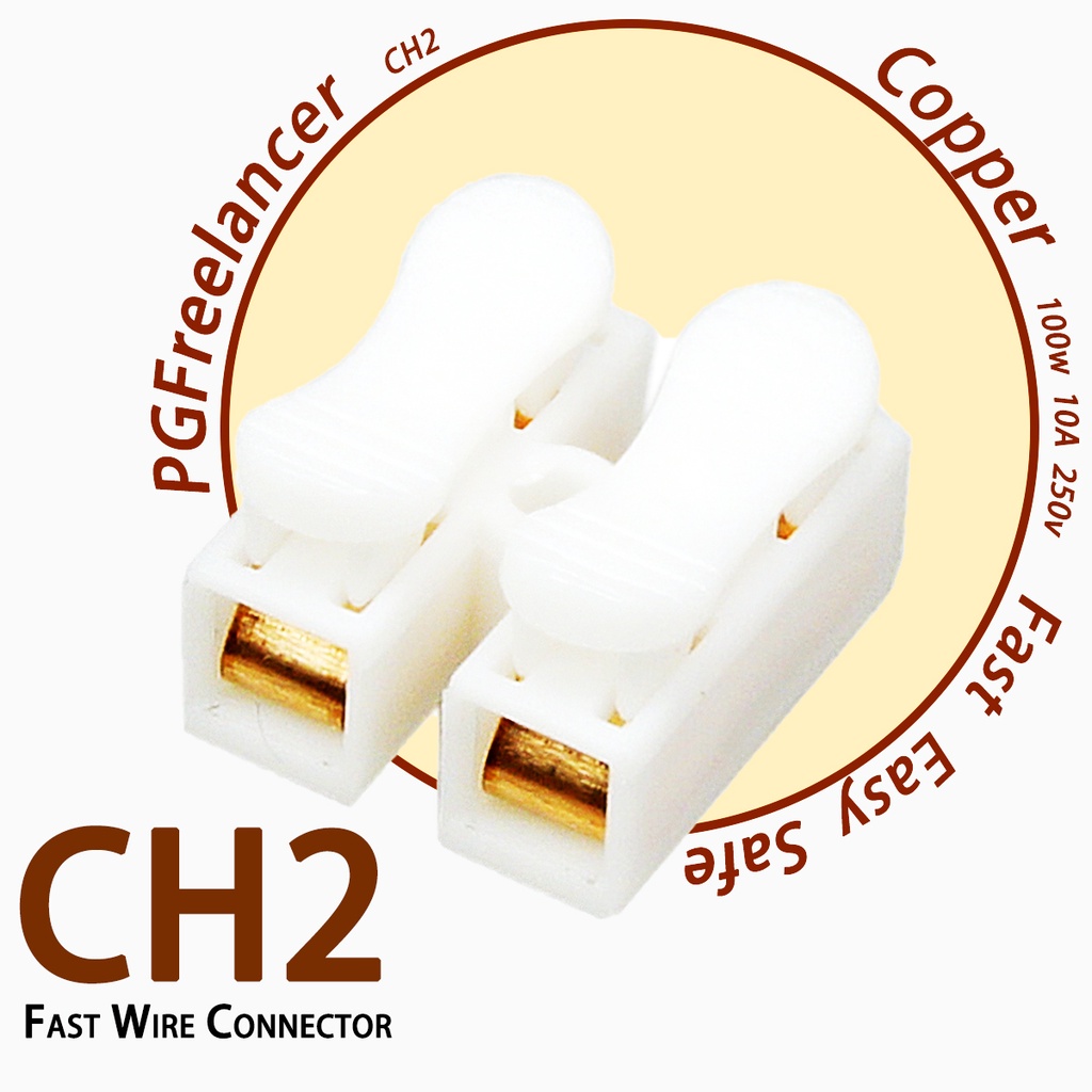 Ch2 Copper Fast Wire Connector Reusable Terminal Block Safe Spring