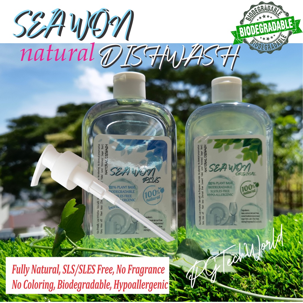 natural dishwash dish wash hypoallergenic biodegradable seawon plant ...