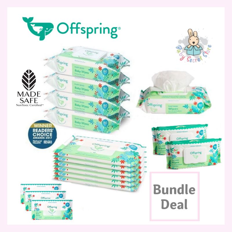 Offspring wipes bath toiletries Natural Baby Wipes 20 sheets /80 sheets ...