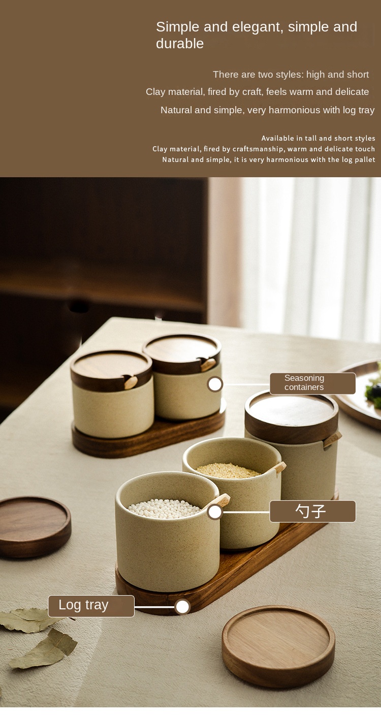 Ceramic Seasoning Box Seasoning Pot Set Household Kitchen Seasoning ...