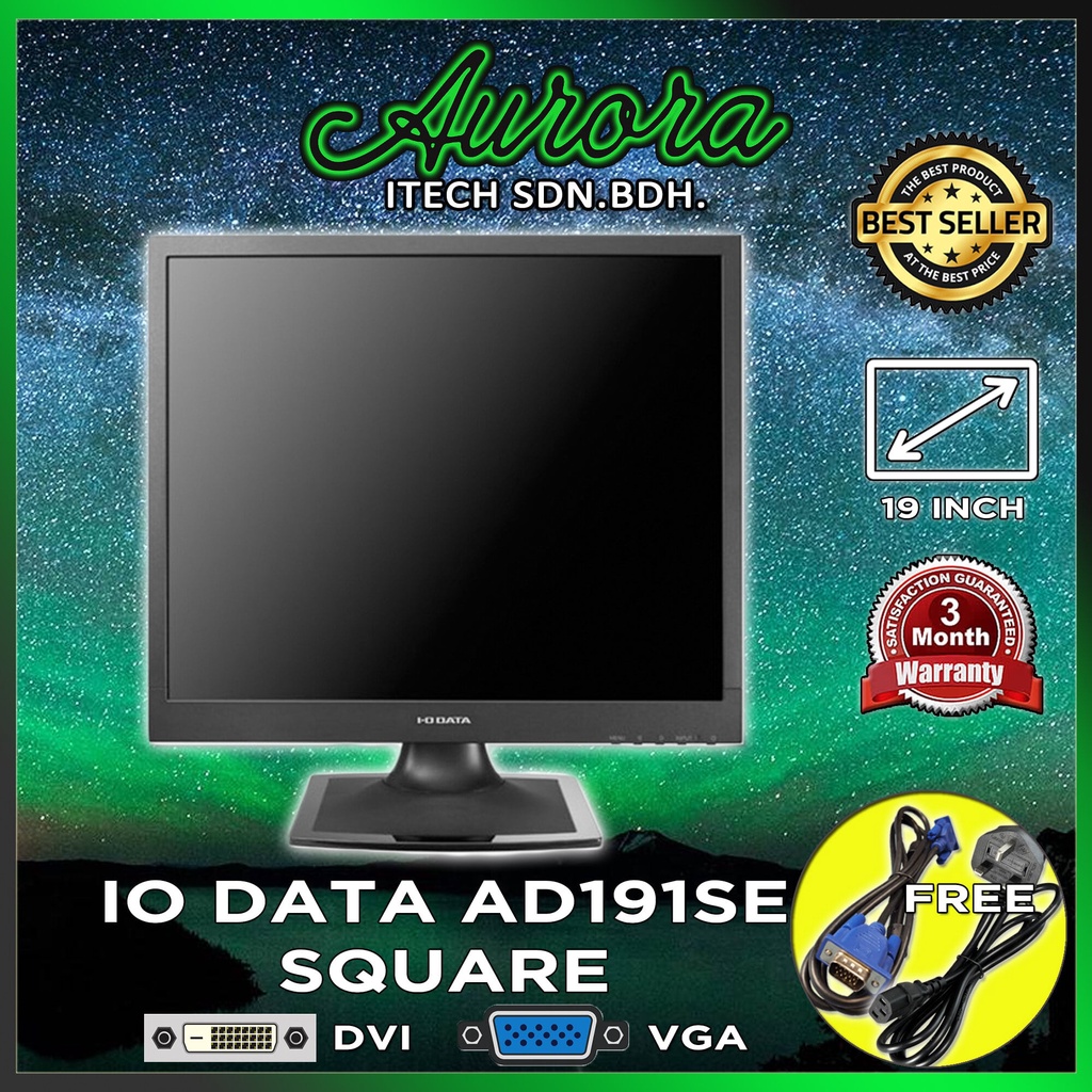 (REFURBISHED) GRADE A 19'' INCH SQUARE LCD SCREEN MONITOR IO DATA ...