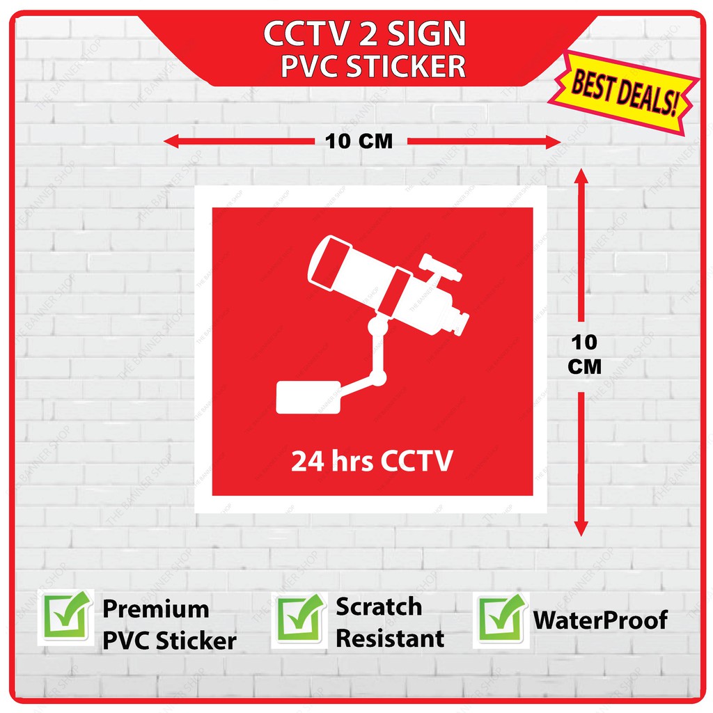 10x10cm PVC Signs Sticker Vinyl Adhensive Sticker ( Waterproof ...
