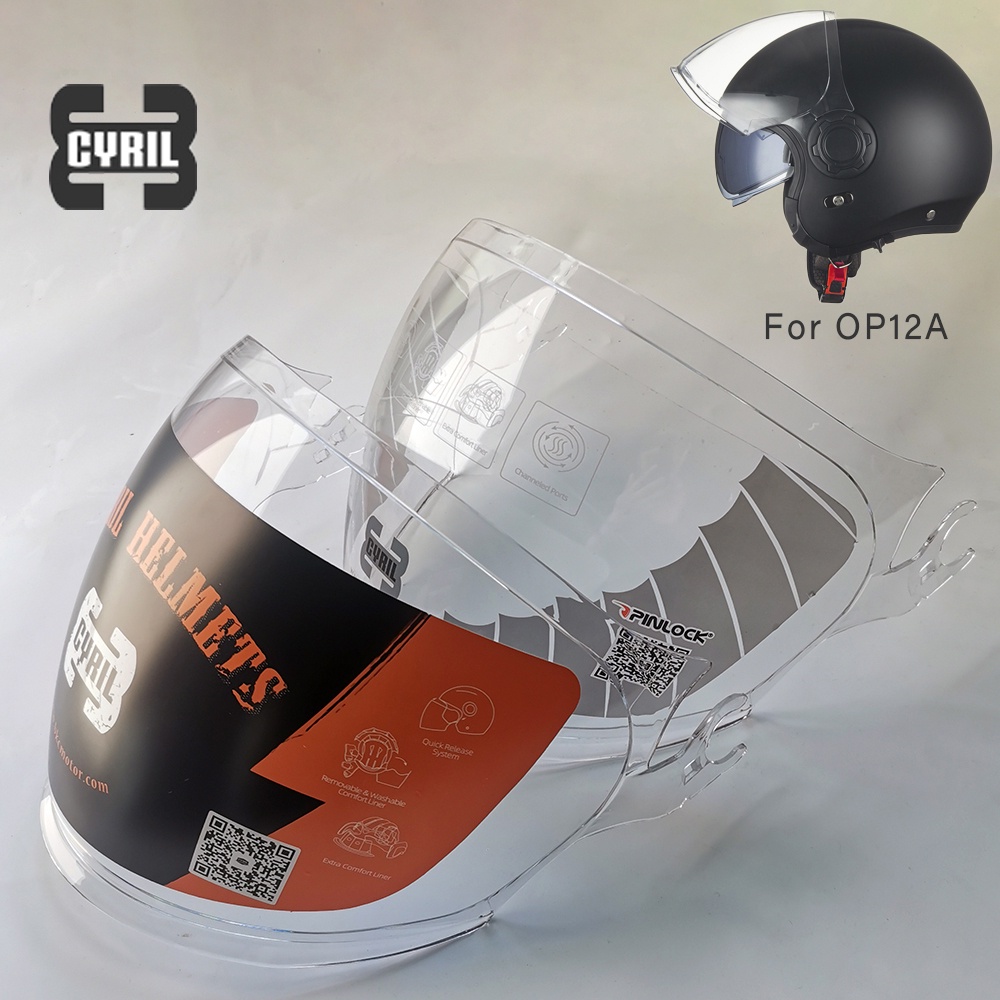 Helmet Lens Sun Visor Transparent for CYRIL OP12A Black Samurai ...