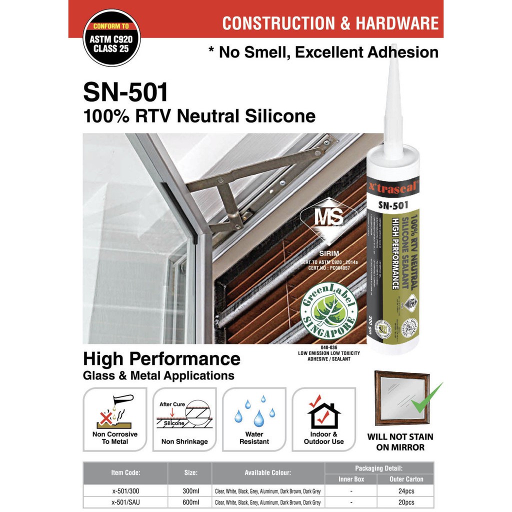 【100% Fresh Stock】sn-501 sn501 xtraseal vtech vt-210 neutral silicone ...