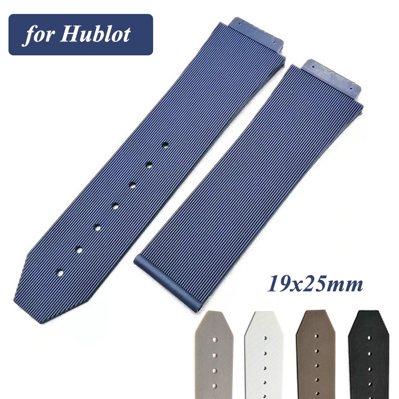 Silicone Watch Strap for Hublot Fusion Series 19x25mm Vertical Stripes ...
