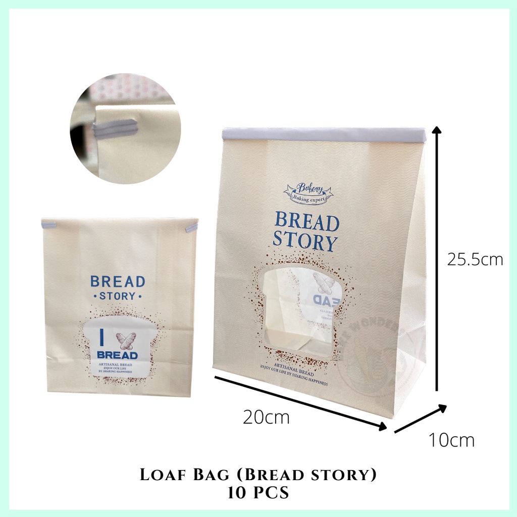 Tin Tie Loaf Bag/Paper Bag With Zipper Lock And Window/Bread Bag/Toast ...