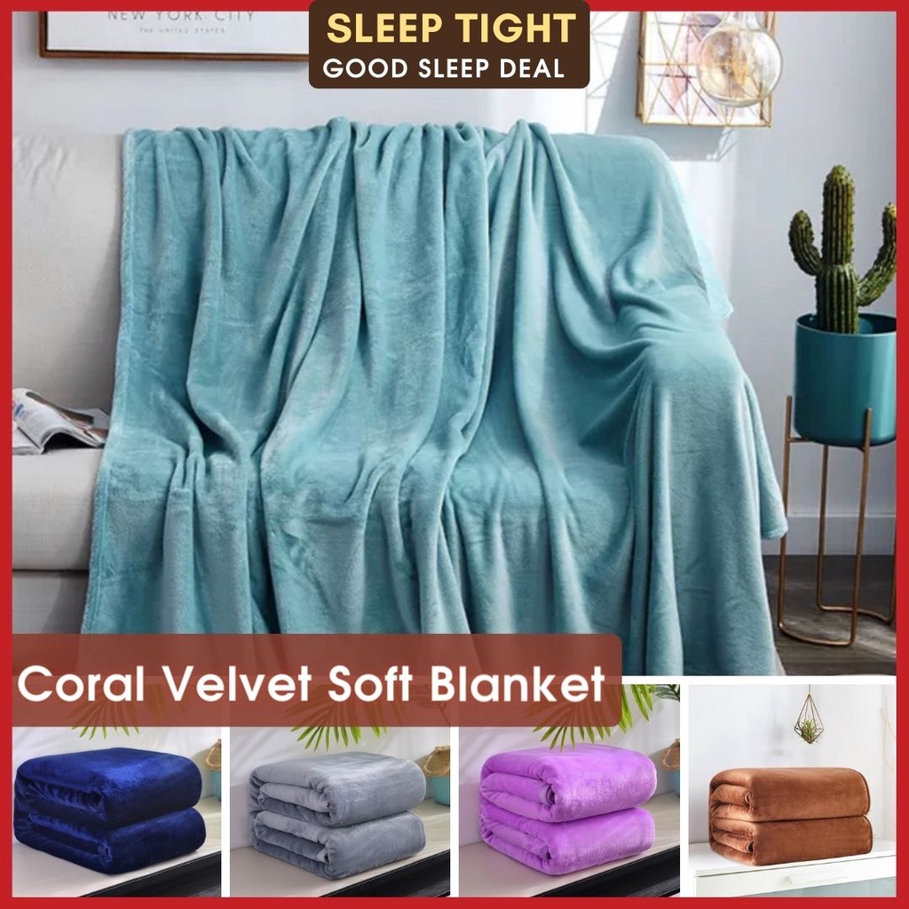Selimut Nipis, Selesa, Lembut | Comforter Coral Velvet Flannel Blanket ...