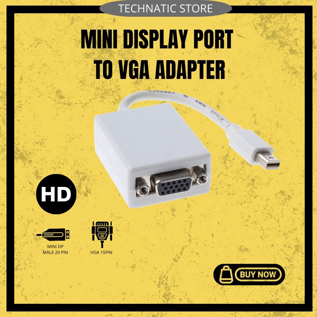 Mini Display Port to VGA Adapter (HD) | Shopee Malaysia