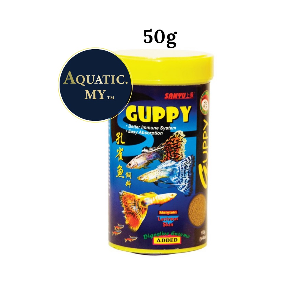 Sanyu Guppy (50g/155g) Mini Floating Pellets Fish Food/ Makanan Guppy ...