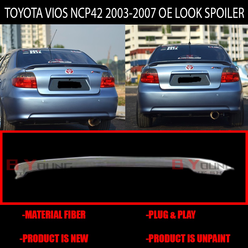 TOYOTA VIOS NCP42 2006-2007 FIRST GENERATION OE LOOK SPOILER (OE) FIBER SKIRT LIP BODYKIT ...
