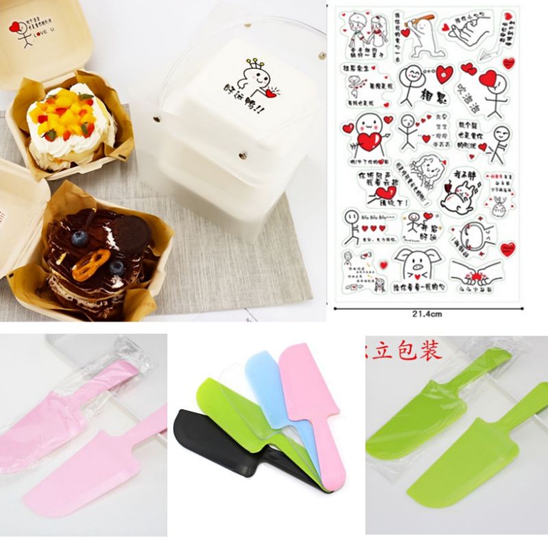 Ready stock - Cake knife/Bento cake box sticker cake topper decoration ...