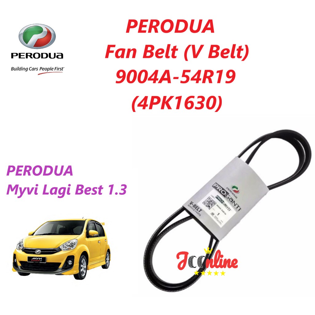 PERODUA / PROGANTI Fan Belt V belt -Perodua Myvi Lagi Best 1.3cc 9004A ...