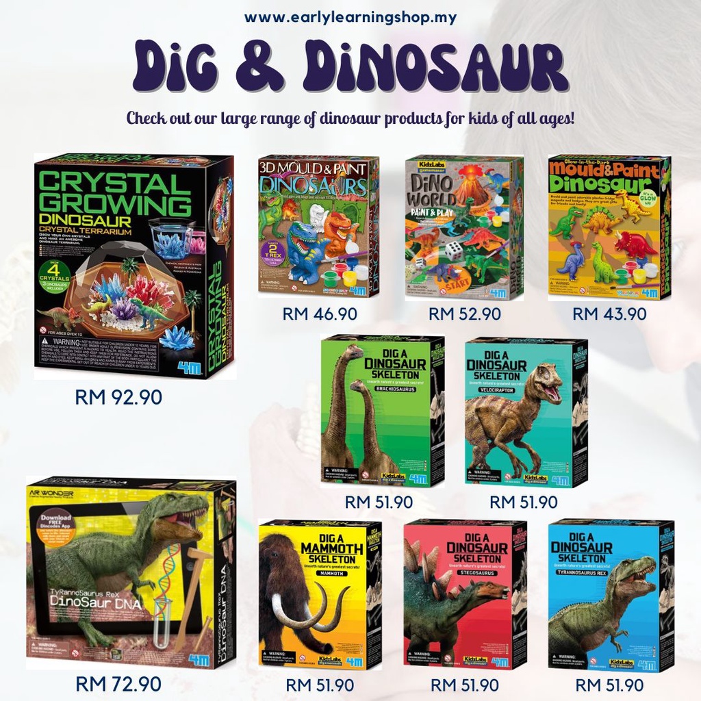 4M KIDZ LABS - DIG & DINOSAUR (DIG A SKELETON) | Shopee Malaysia