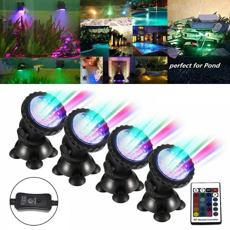 Spotlight 3-lamp /4-lamp Remote Control Set LED submersible Red Green ...
