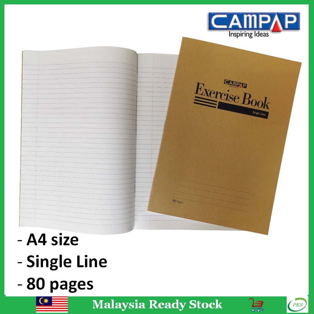 A4 Exercise Book Single Line Note Book 60gsm 80 Pages 10 Books/Pack ...