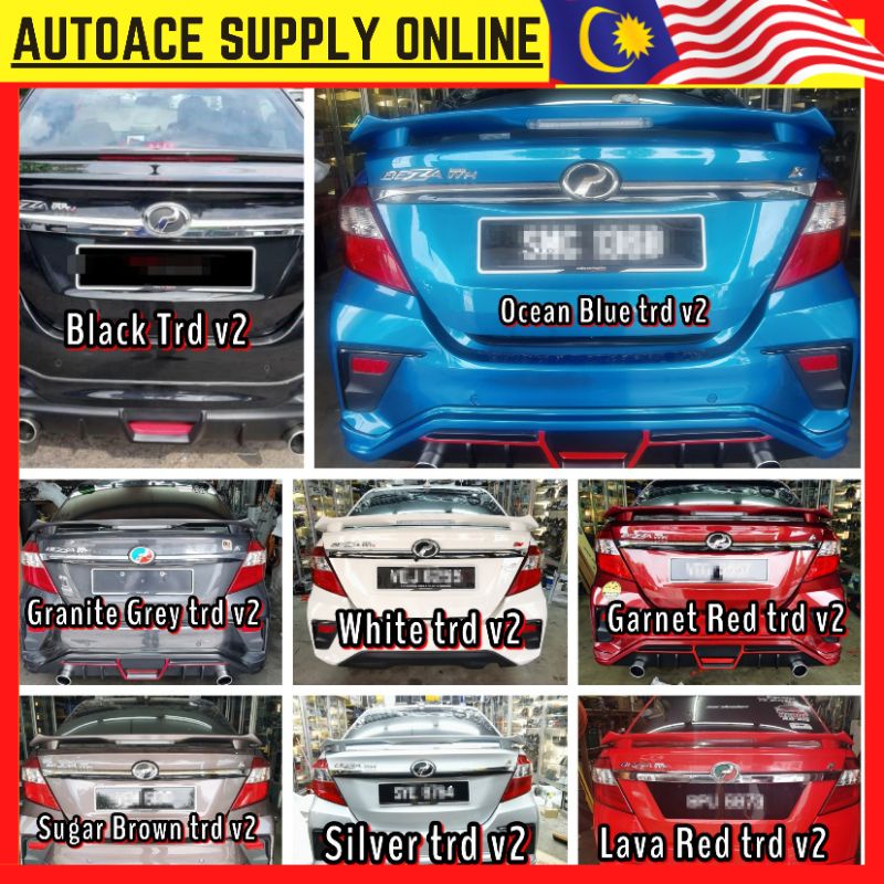 PERODUA BEZZA 2016 2017 2018 2019 2020 2021 SPOILER V2 WITH PAINT OEM ...