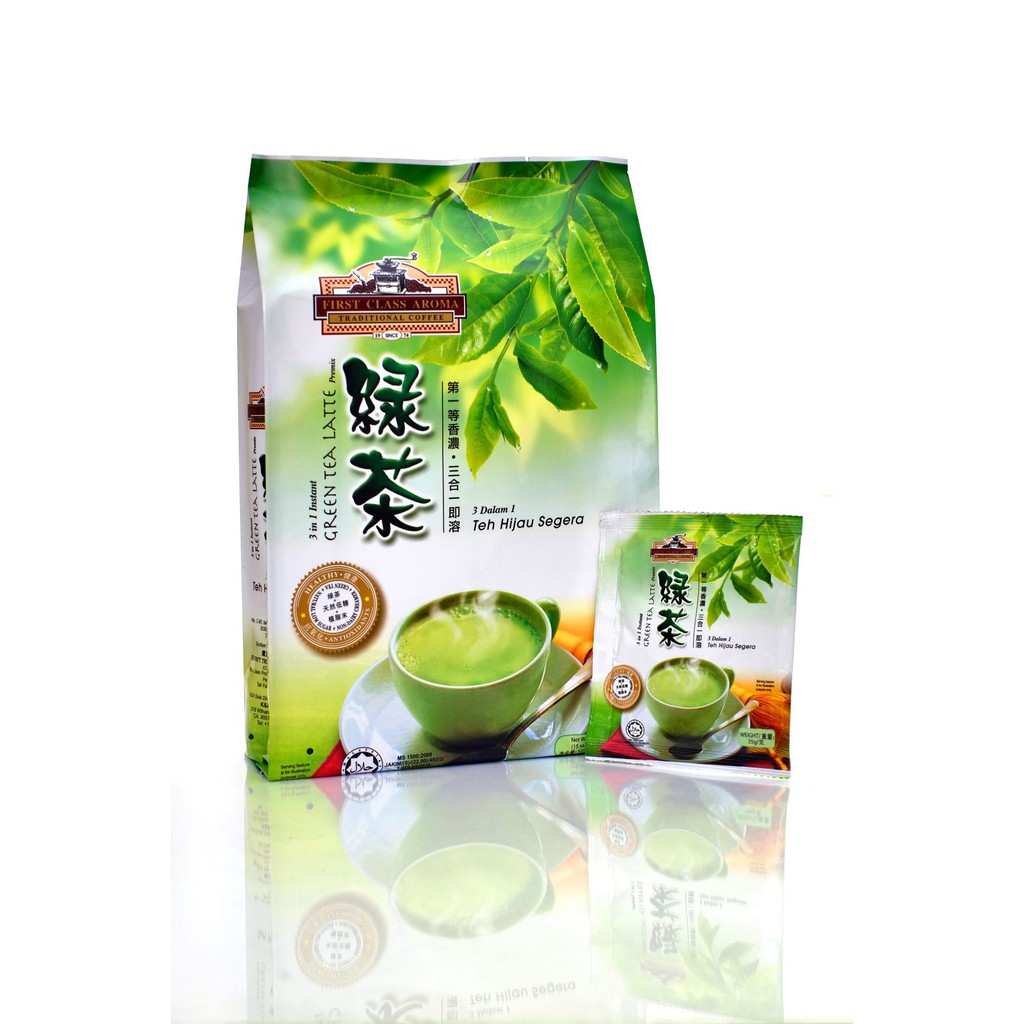 FIRST CLASS AROMA 3 IN 1 GREEN TEA LATTE 525G (35G*15SACHETS) | Shopee ...