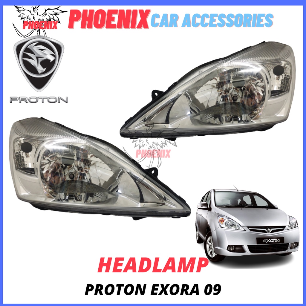 (TAIWAN) PROTON EXORA 09 SILVER HEAD LAMP LAMPU DEPAN KERETA 100% NEW ...