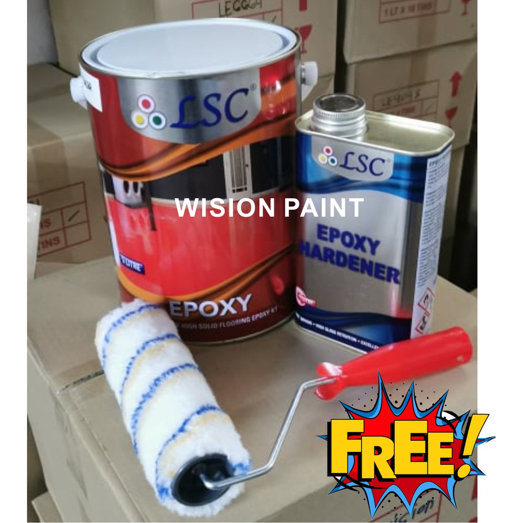 ( FREE ROLLER 7" SET ) 5 Liter LSC HEAVY DUTY Two Pack Epoxy Floor ...